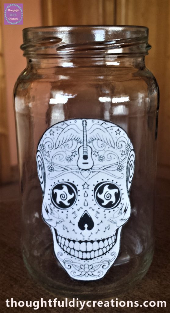 D.I.Y. Skull Jar - thoughtfuldiycreations Up-cycled Jar Craft Tutorial
