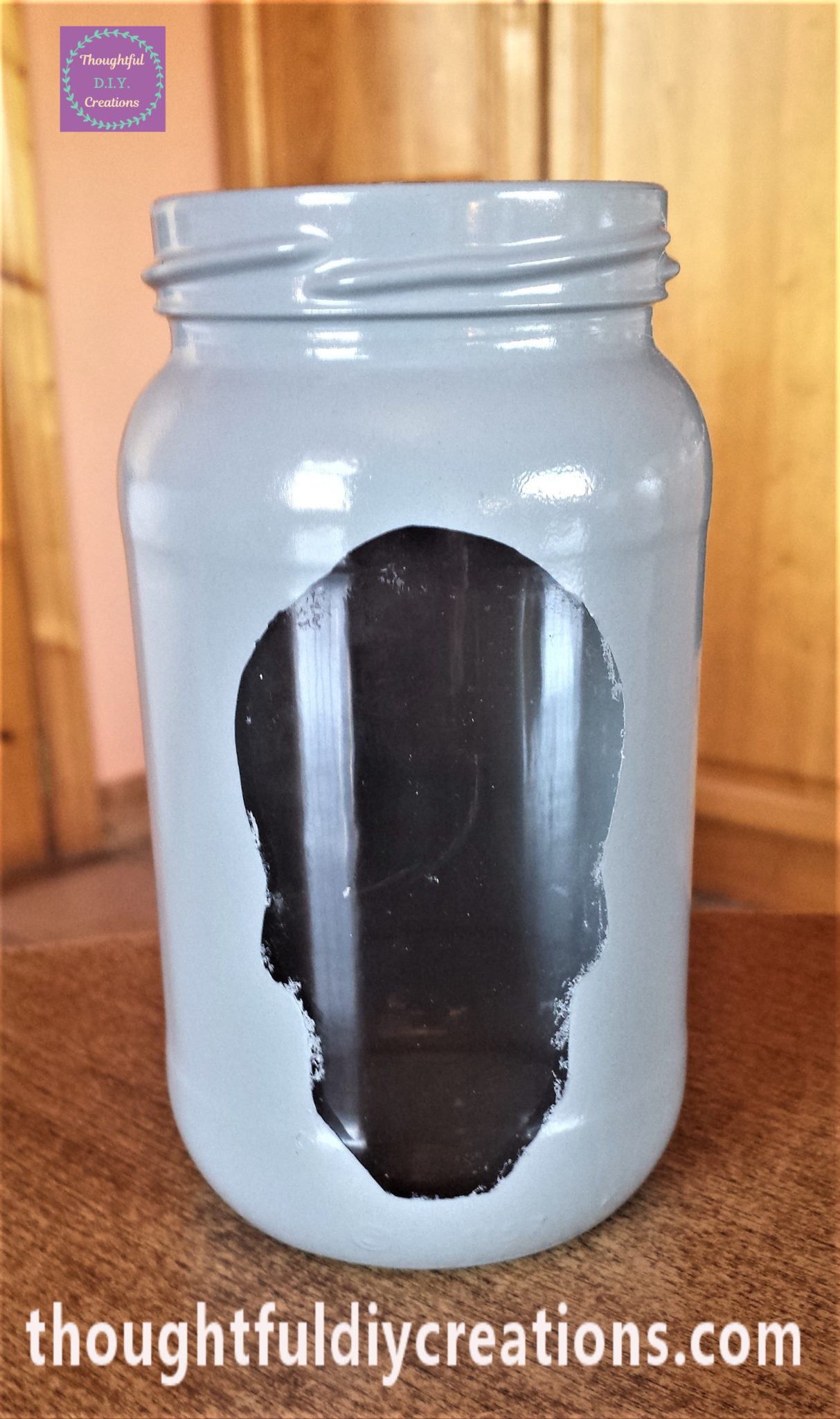 D.I.Y. Skull Jar - thoughtfuldiycreations Up-cycled Jar Craft Tutorial