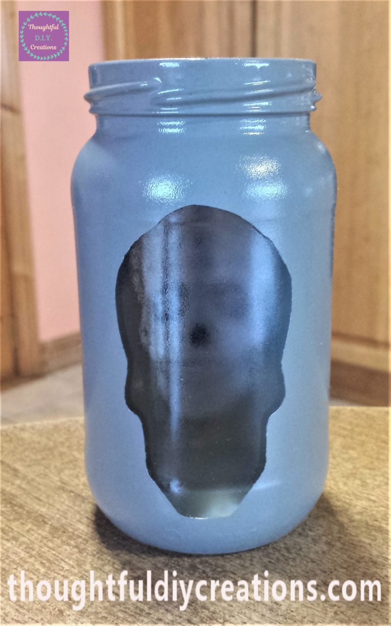 D.I.Y. Skull Jar - thoughtfuldiycreations Up-cycled Jar Craft Tutorial
