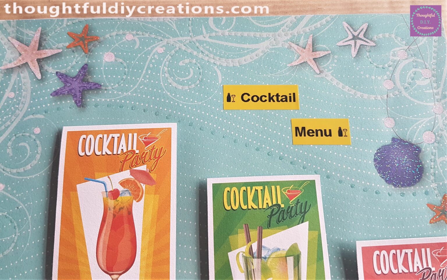 Cocktail Menu Sign - Easy D.I.Y. Tutorial - thoughtfuldiycreations Home Bar