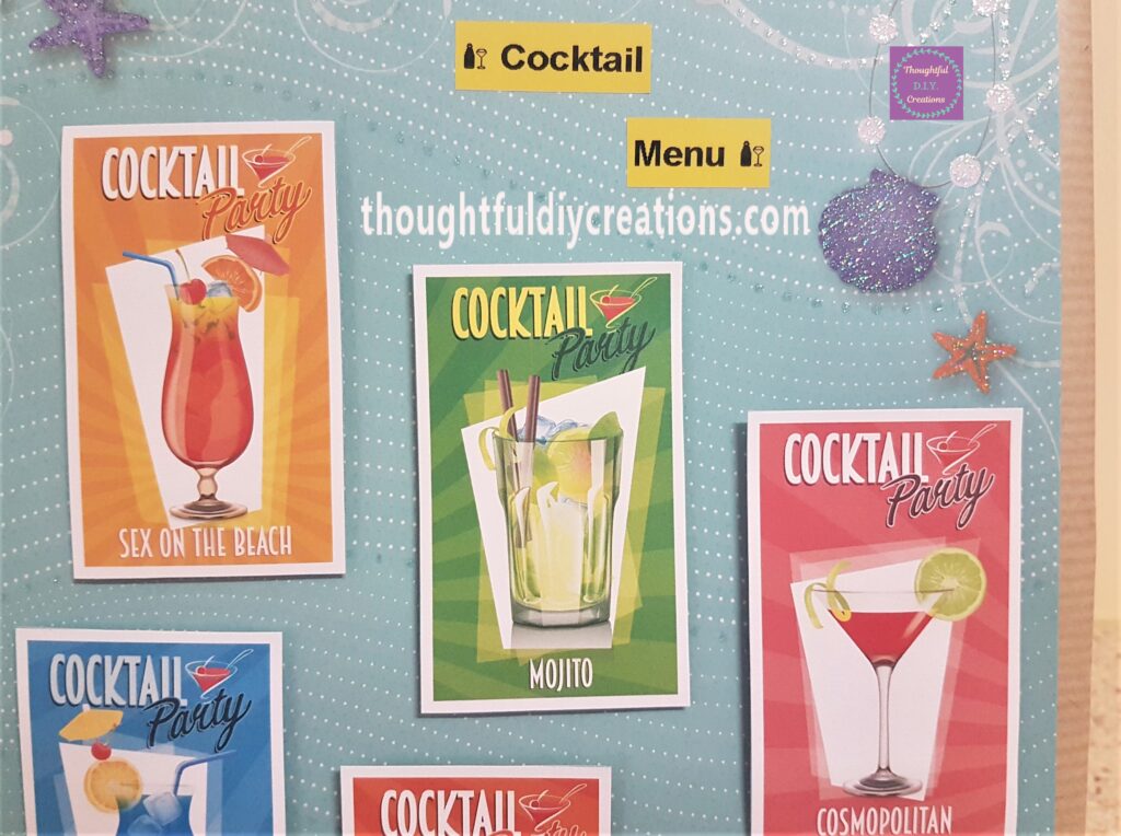 Cocktail Menu Sign - Easy D.I.Y. Tutorial - thoughtfuldiycreations Home Bar