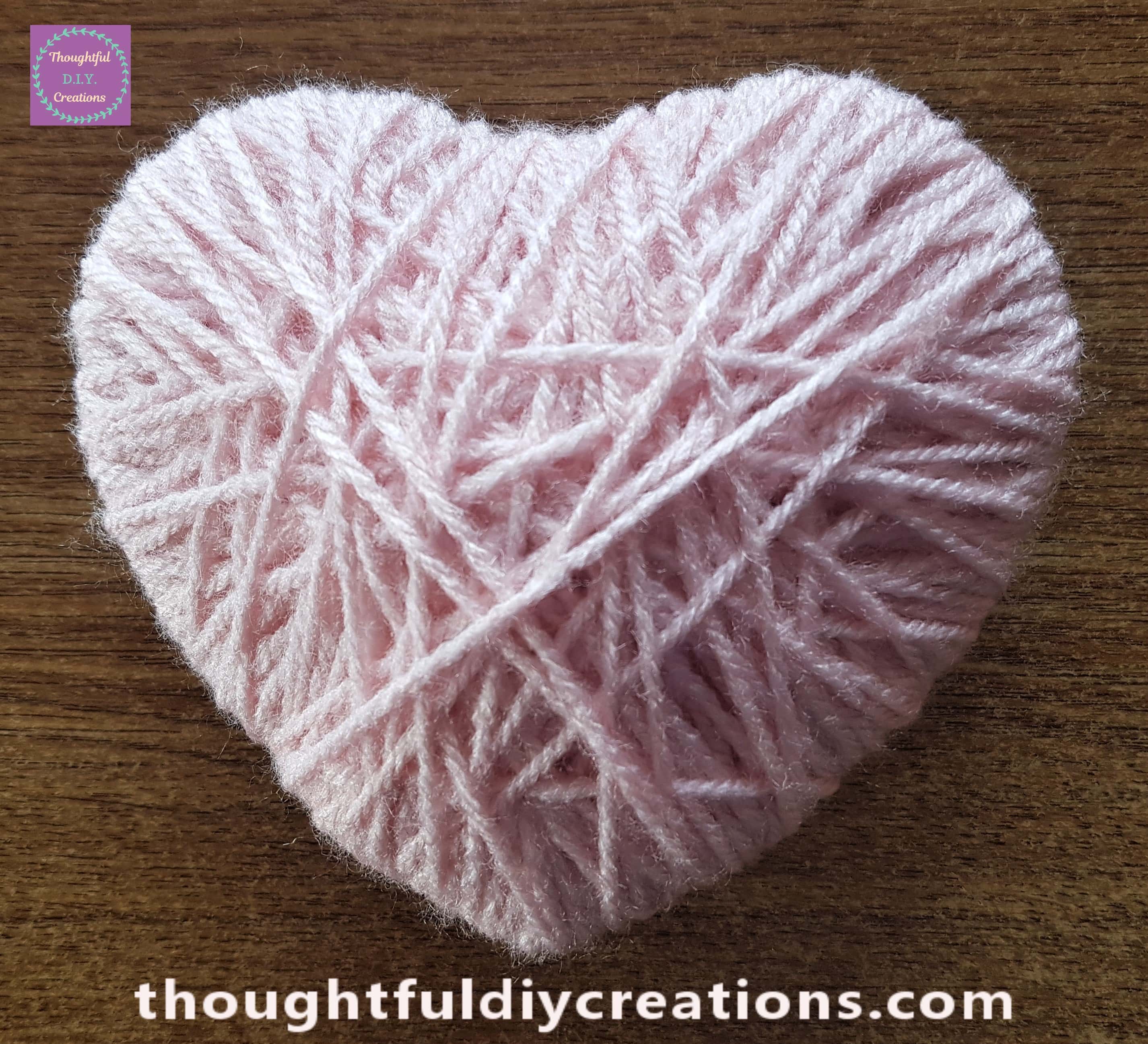 Wool Heart Tutorial - thoughtfuldiycreations Easy D.I.Y. Budget Craft Idea