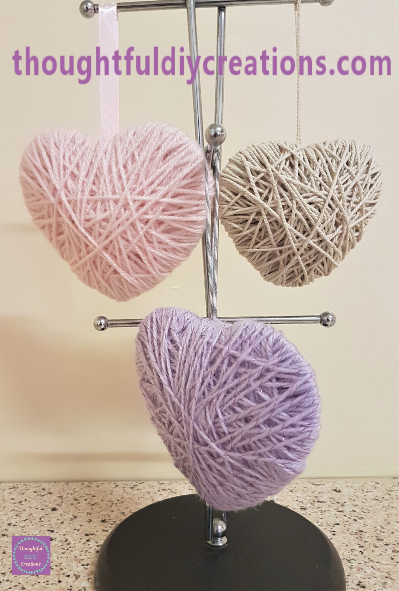 Wool Heart Tutorial - thoughtfuldiycreations Easy D.I.Y. Budget Craft Idea