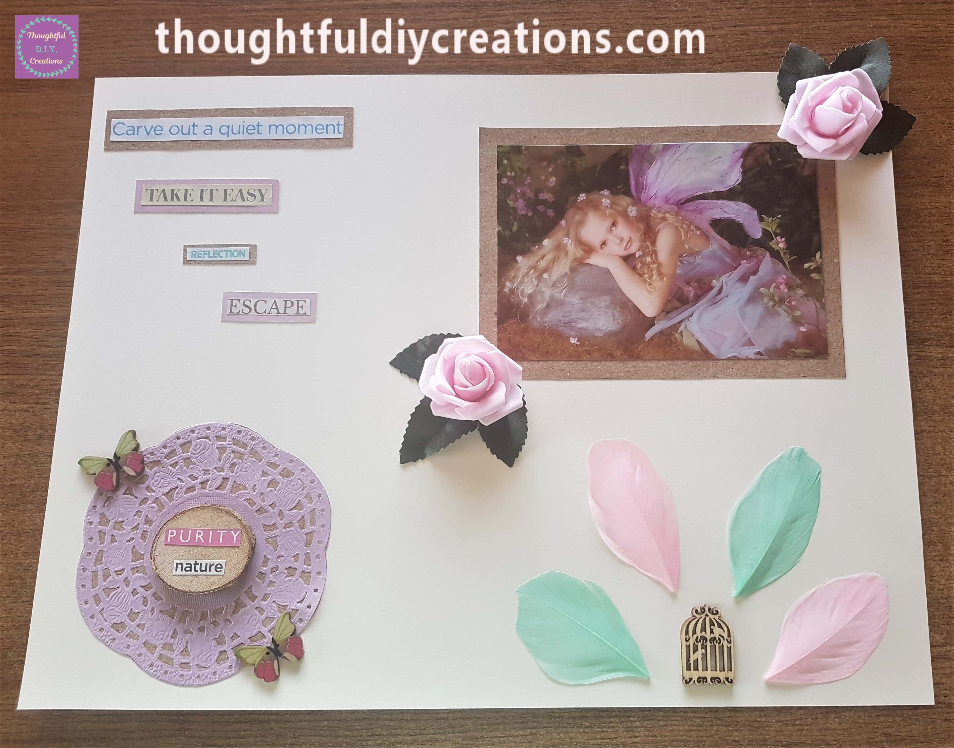 Scrapbook Layout Tutorial - thoughtfuldiycreations Fairy, Nature, Flowers
