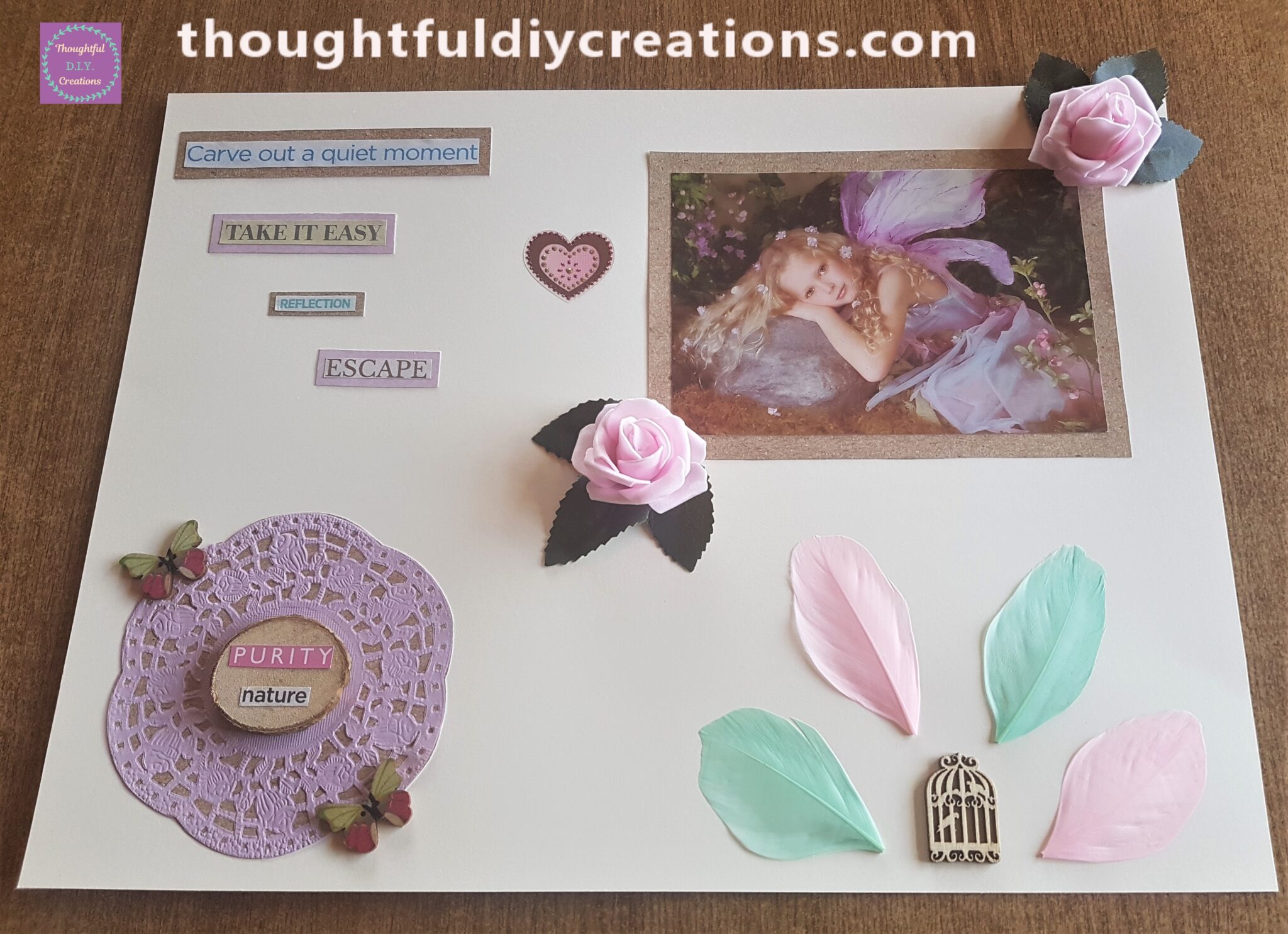 Scrapbook Layout Tutorial - thoughtfuldiycreations Fairy, Nature, Flowers