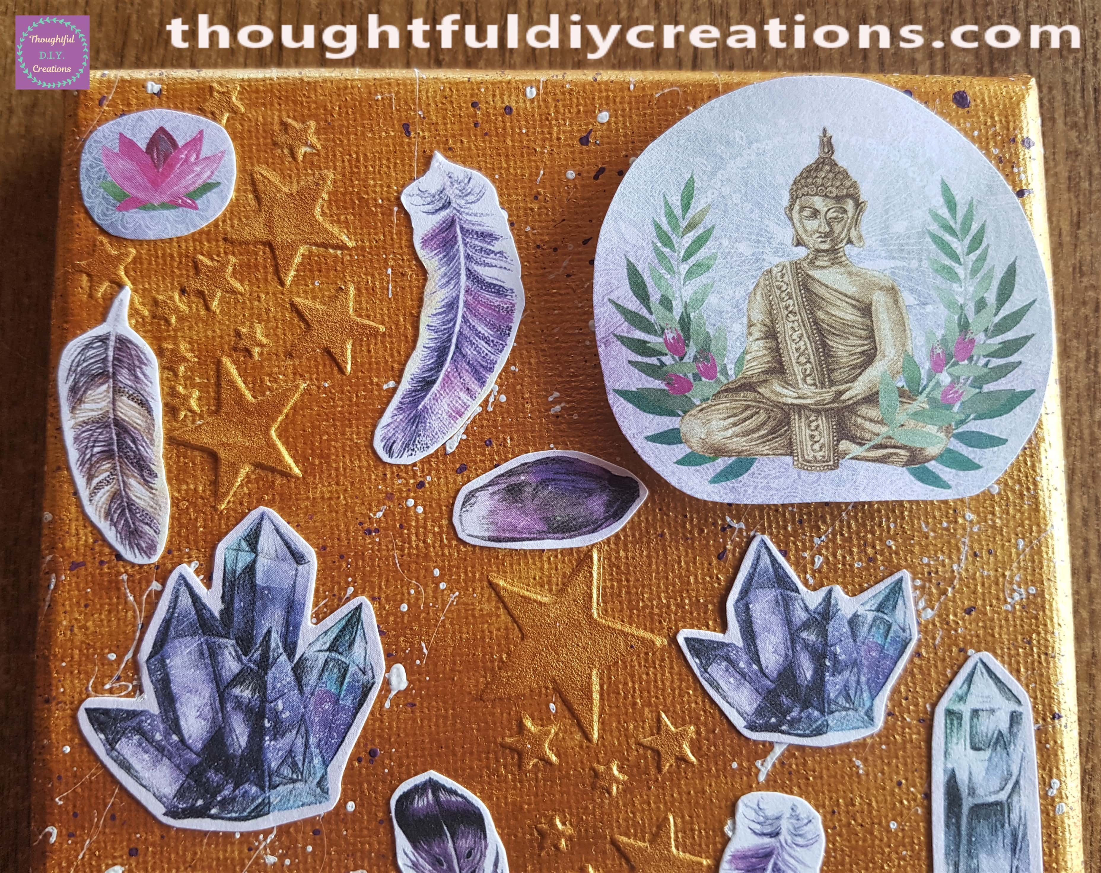 Spiritual Canvas Tutorial - thoughtfuldiycreations Buddha & Elephant Craft
