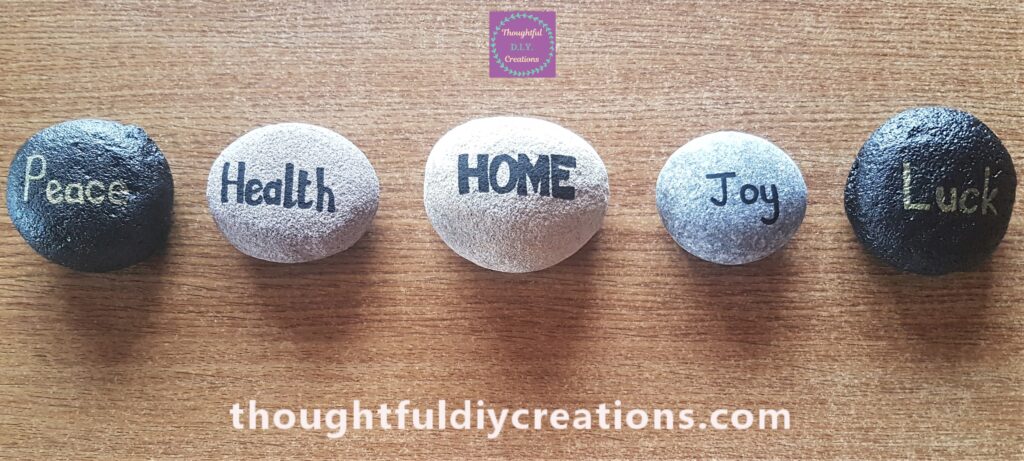 Home Decor Stones - thoughtfuldiycreations D.I.Y. Stone Art for New Home