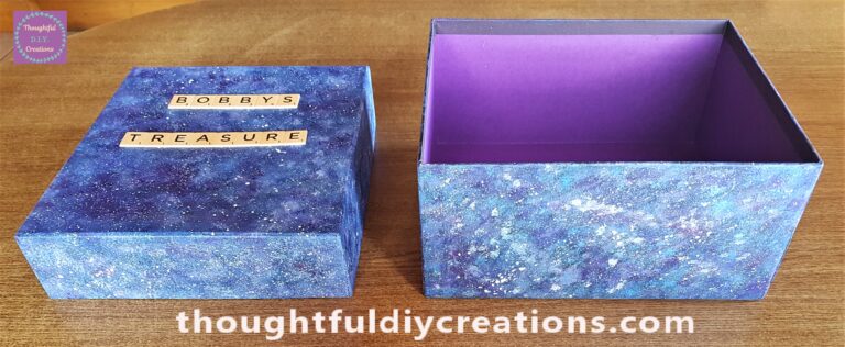 Galaxy Painted Box Tutorial - thoughtfuldiycreations Up-Cycled Gift Box
