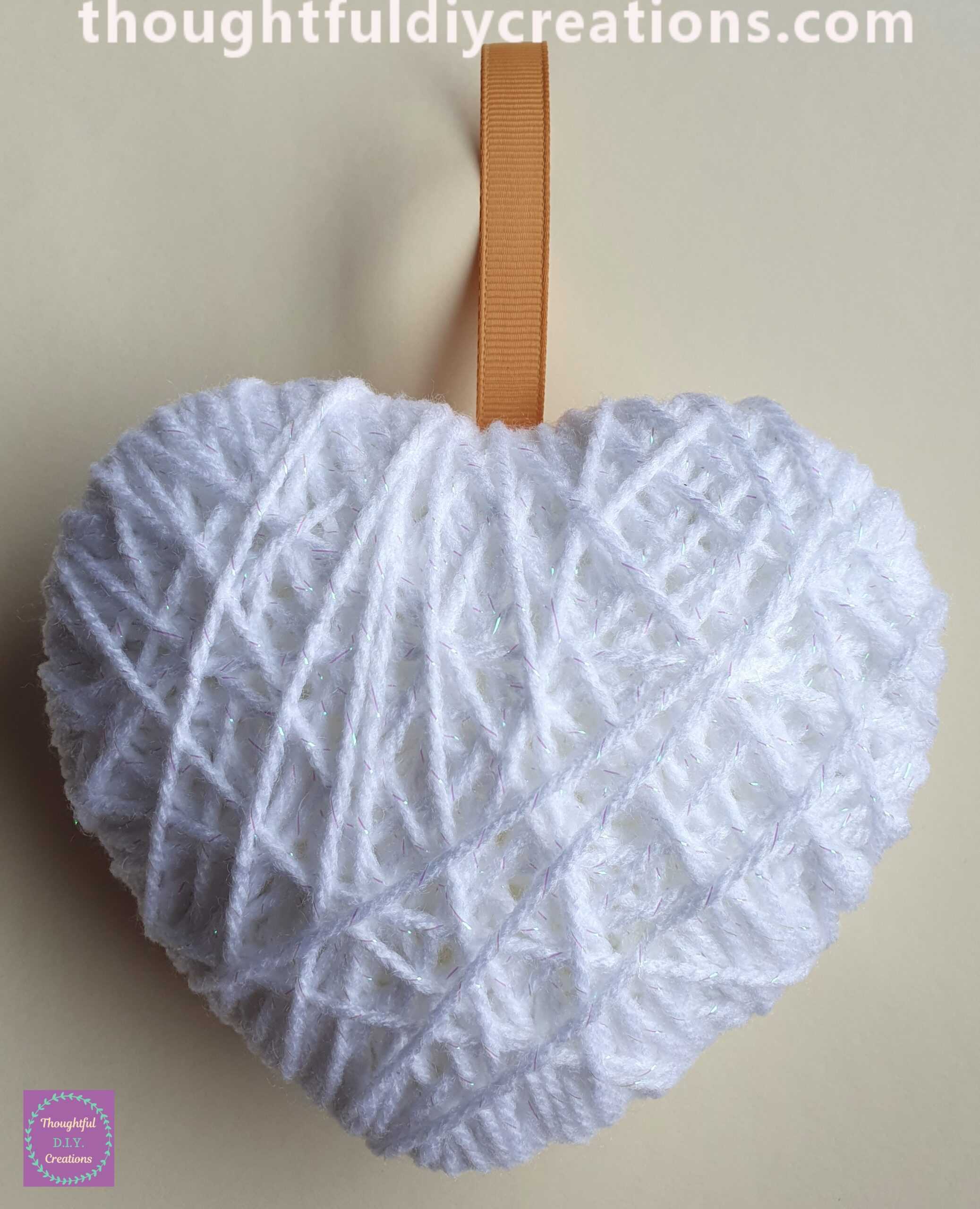 White Wool Heart - thoughtfuldiycreations