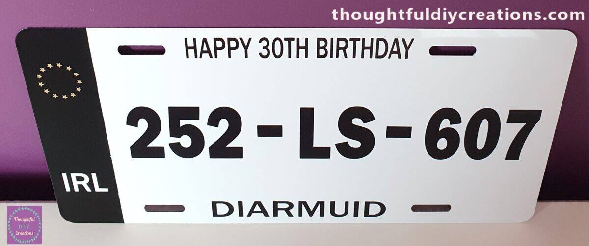 Personalised License Plate - thoughtfuldiycreations Male Gift Idea